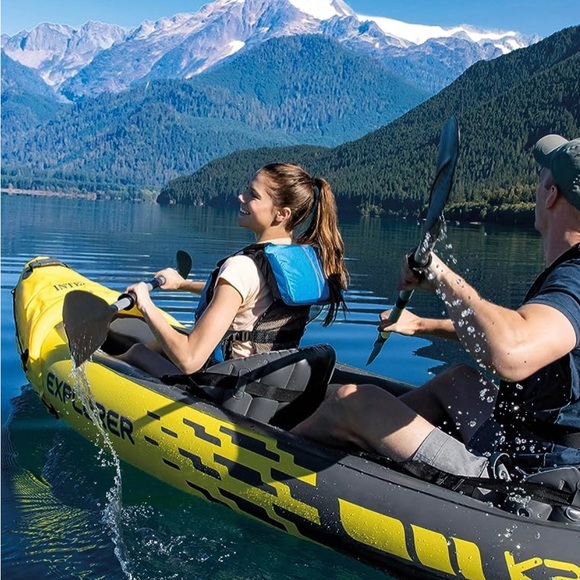 intex | Games | Intex Explorer K2 Inflatable Kayak Set Includes Oars ...